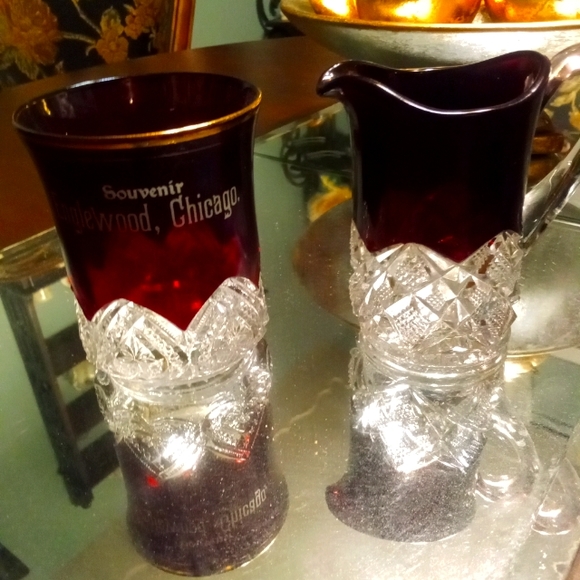 Other | Antique Ruby Red Flash Glass | Poshmark